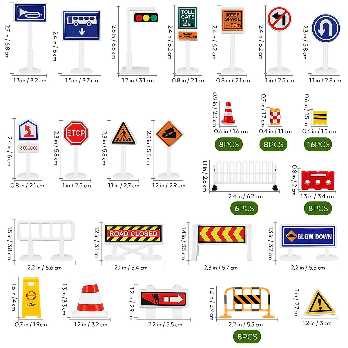 TOYANDONA 1 Set Play Traffic Signs, Street Signs Playset for Kids