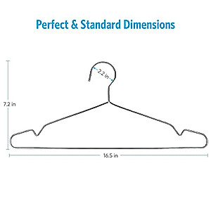 Fayleeko Wire Hangers 10 Pack Coat Hangers Strong Heavy Duty Stainless Steel Metal Hangers 16.5 Inch Ultra Thin Space Saving Clothes Hangers