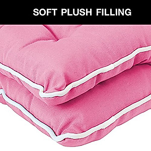 Sun-Ray Patio Premier Seat Cushion with Flame Retardant Filling, Pink 2 Count