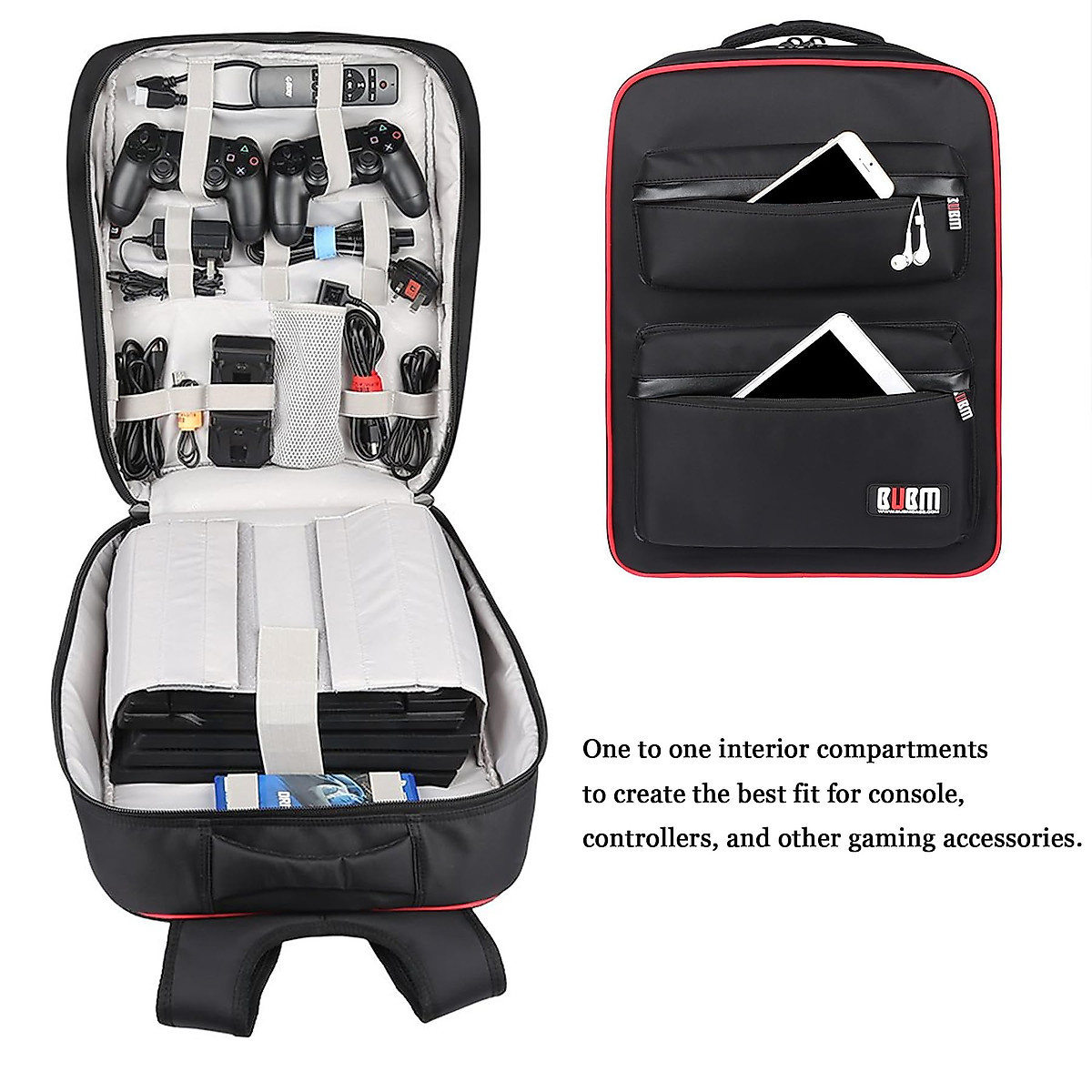 AKOZLIN Game Storage Bag Backpack Travel Carrying Case for PlayStation 5 PS5/PS4/PS4 Pro/Xbox Headset Game Charger Accessories