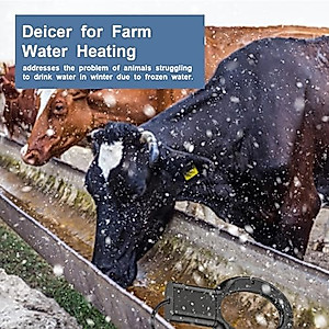 KNEOYR 250W De-icer Submergible Bird Bath Heater Aluminum Cast for Livestock Poultry Horses, Cows, Birds, Wildlife Drinking Indoor Outdoors in Winter with 10 Foot Cord Birdbath Water Heater