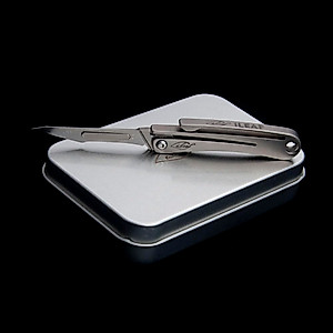 ILEAF Titanium Alloy Daily Mini Pocket Utility Knife with 10 Replaceable Blades, Ultra Compact and Lightweight