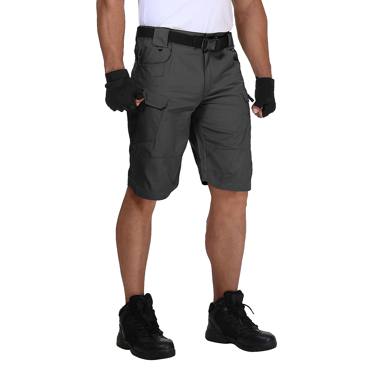 URBEST Tactical Shorts for Men Waterproof Breathable Quick Dry Hiking Fishing Cargo Shorts with Multi Pockets(NO Belt)