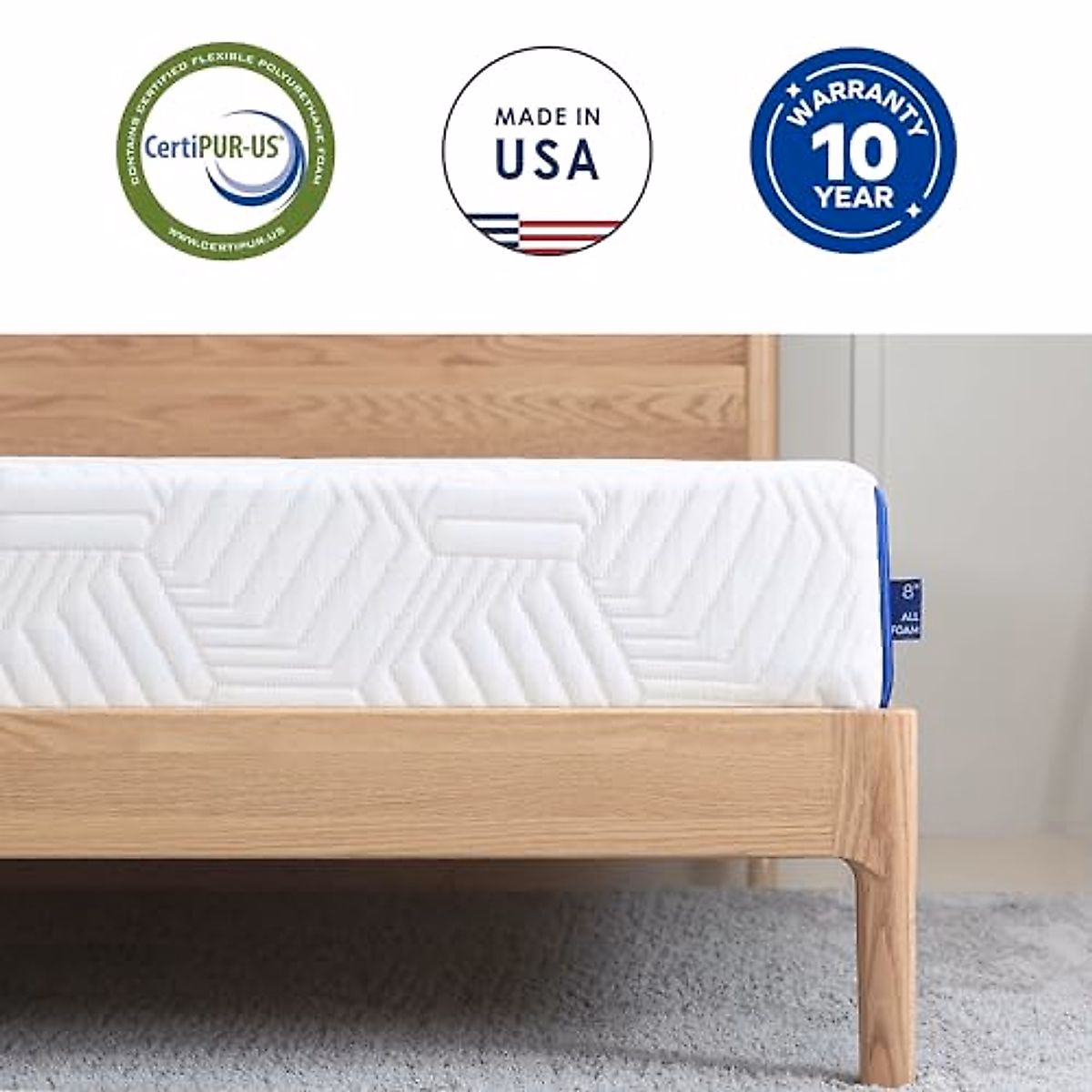 STELSIPLIY Twin Size 8" Mattress,Gel Memory Foam Mattress Made for Cool Sleep,Medium Firm Pressure Relieving Hybrid Mattress in a Box,Evenly Supported and Breathable,CertiPUR-US