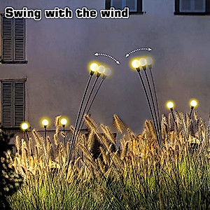 Arily Solar Powered Firefly Lights Outdoor 10 Pack Solar Firefly Lights Outdoor Waterproof , Firefly Solar Garden Lights Outdoor Starburst Swaying Lights for Yard Patio Pathway Decoration