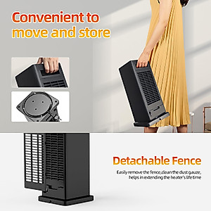 Space Heater,1500W Oscillating Heater for Indoor Use with ECO Thermostat,Remote,4 Modes and 24H Timer, TABYIK Portable Electric Heaters with 6 Protection for Small Room for Office