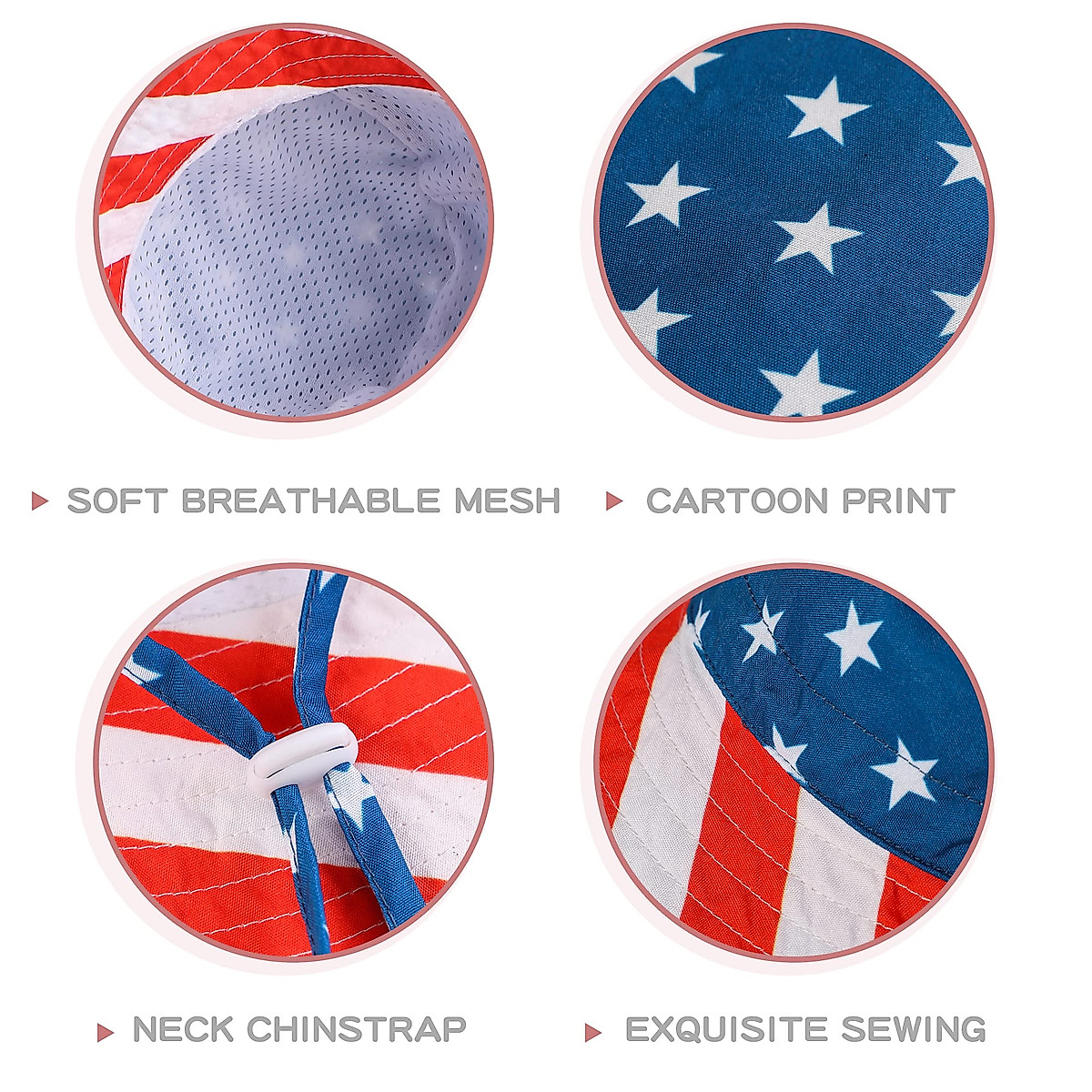 Fynnsure Baby Sun Hat UPF 50+ Toddler Sun Hat Infant Sun Protection Summer Hat Beach Bucket Hats for Baby Boys Girls A American Flag 6-12 Months