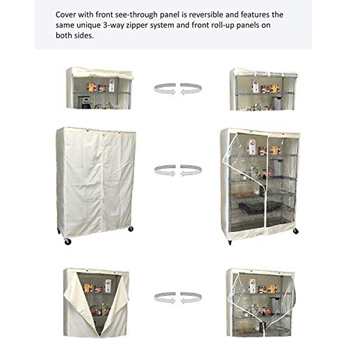 Formosa Covers Storage Shelving Unit Cover, fits Racks 48" Wx18 Dx72 H one Side See Through Panel (Cover only)
