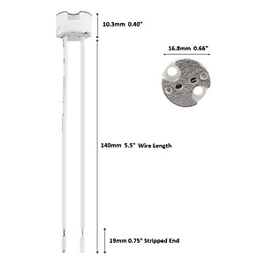 10 Pack Bioluz LED MR16 Socket, GU5.3 Socket, LED Halogen Lamp Ceramic Wire Connector Base Socket Adapter MR16 MR11 G4 GU5.3 Socket (Pack of 10)