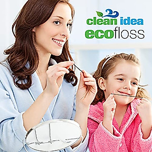 Clean Idea Ecofloss 6x25m Dental Floss - Charcoal Mint - Bamboo Floss, Unwaxed Dental Floss, Natural Floss, Floss Refill, Organic Floss, Wax Floss, Biodegradable Floss, Eco Floss