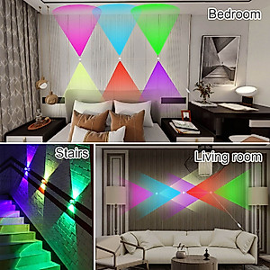 ACNCTOP Novelty Ambient and Mood Lighting 360° Rotating DIY Wall Art Decor RGB Bar LED Wall Light for Bedroom,Living Room,Room,Hallway,Stair,Modern Home Decoration