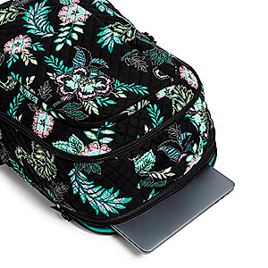 Vera Bradley Women's Cotton Large Travel Backpack Travel Bag, Island Garden - Recycled Cotton, One Size