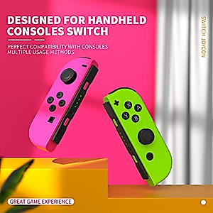 WWOKIND Joy Con Controller Compatible for Switch, Wireless Joypad Replacement for Switch Joycon, Left Right Remote for Switch Controllers Joycon(Pink and Green)