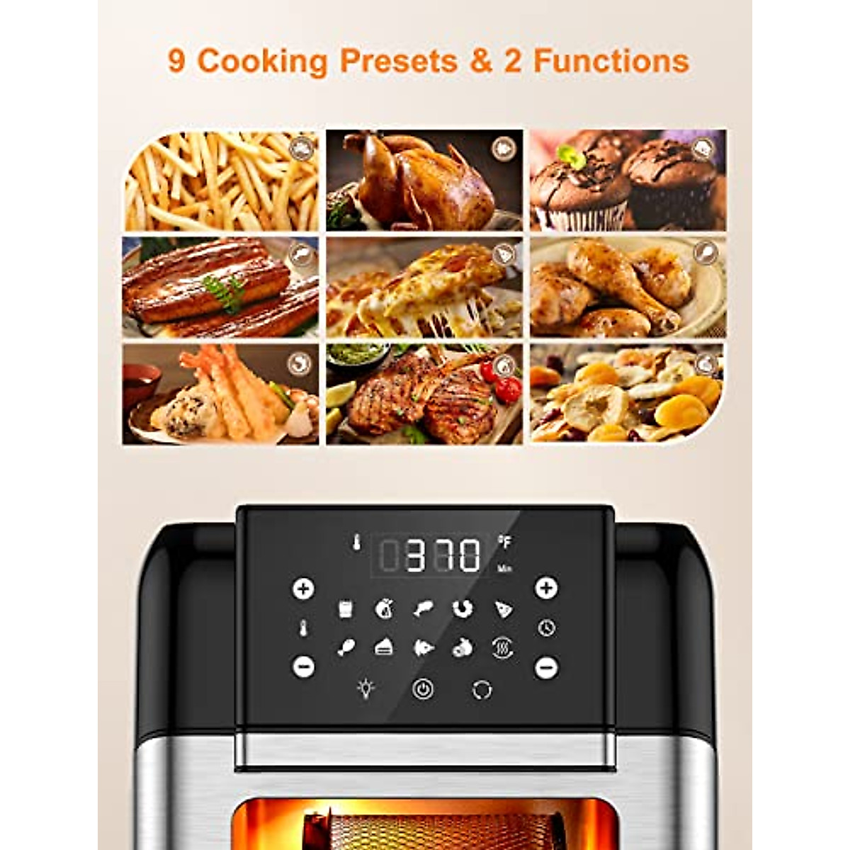 Innsky 10.6 Quart Air Fryer Oven with Rotisserie & Dehydrator, 【Patent & Safety Certs】10-in-1 Air Fryers Toaster Oven Combo, Airfryer Countertop Oven, 6 Accessories, 32+ Recipes, ETL Certified, 1500W