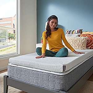 Tempur-Pedic TEMPUR-Adapt + Cooling 3-Inch Full Mattress Topper Medium Luxury Premium Foam, Washable Cover, White & TEMPUR Supreme 3-Inch Mattress Topper, Medium Firm, Queen, White