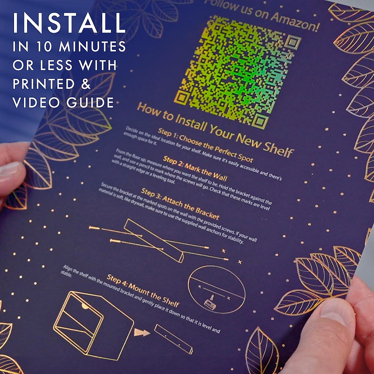 Comfify Modern Floating Nightstand with Drawer – Small, Compact, Minimalist Bamboo Wall-Mount Bedside Shelf, – Midcentury Design, Easy Installation, Clear Instructions - Dark Mahogany Finish