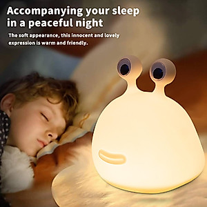 Yesinaly Cute Slug Night Light - Funny Kid Night Light for Bedroom Classroom Decor, Touch Night Light Soft Silicone Lamp for Birthday Gifts Room Decorations