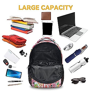 CUNEXTTIME Flamingo Backpack for Girls Boys, 16 Inch Pink Backpacks for School, Cute Lightweight Durable Bookbag for Kids