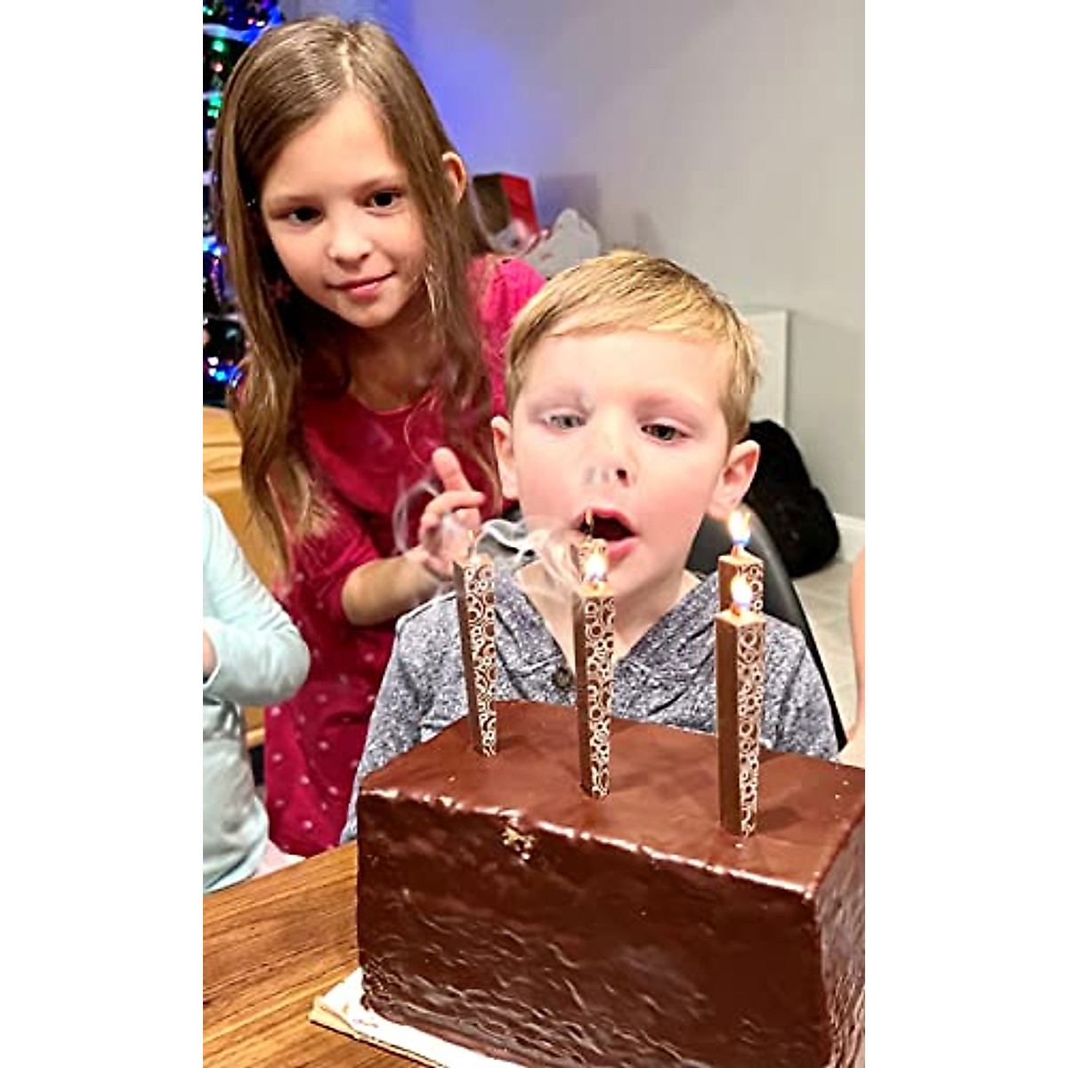 Let Them Eat Candles Edible Chocolate Birthday Candles, Dripless, Milk Chocolate, Circle Swirls, Set of 3