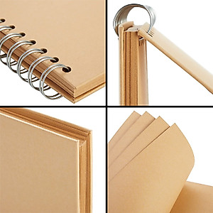 80 Pages Hardcover Kraft Scrapbook Albums, Blank DIY Journal for Scrapbooking (8x8 Inches)
