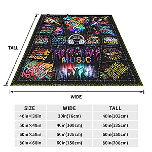 Music Gifts Blanket, Music Note Blanket, Gifts for Music Lover Music Decor Blankets, Soft Flannel Music Blanket for Couch Bed, Music Gifts for Men Women 60"X 50"