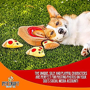 Pet Craft Supply Hide and Seek Plush Dog Toys Crinkle Squeaky Interactive Burrow Activity Puzzle Chew Fetch Treat Hiding Brain Stimulating Cute Funny Toy Bundle Pack for Small and Medium Dogs Puppies