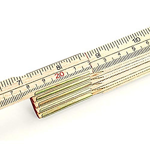 QWORK Folding Wood Rule, 6 FT 6 Inch Foldable Ruler with US and Metric Measurements for Carpenters