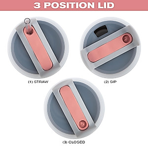 Pittman Outdoors 30oz. Hydration Tumbler with Comfort Soft Handle, Pink - Vacuum Insulated Travel Coffee and Drink Mug