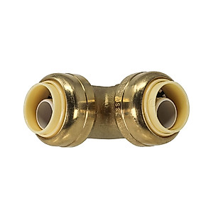 [10-Pack] PROCURU 1/2-Inch Pushfit 90-Degree Elbow, Push-to-Connect Plumbing Brass Fitting for Copper, PEX, CPVC, PE-RT Pipes (8X2012-10P)