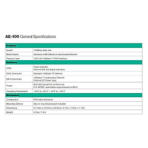 ATI AE-100 Automotive Ethernet Adapter