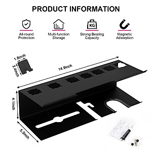 Dreamoon Wall Mount Holder for Dyson Airwrap Styler, Storage Holder for Dyson Hair Dryer Curling Iron Accessories, Organizer Storage Rack with Hooks for Bathroom Bedroom