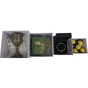 Cypress Lane Square Rigid Gift Box, a Nested Set of 4, 3.5x3.5x2 to 6x6x4 inches (Red)