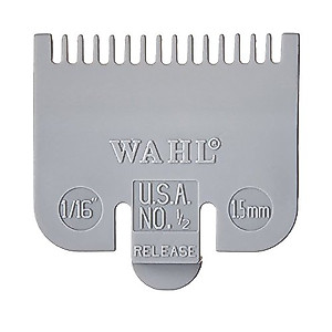Wahl Professional Color Coded Comb Attachment #3137-101 - Grey #1/2 - 1/16" (1.5mm) - Great for Professional Stylists and Barbers