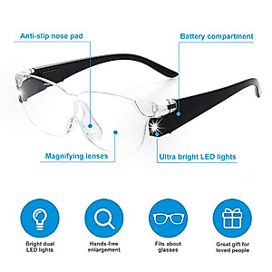OKH Magnifying Glasses with Light, 160% Magnifying Glasses for Close Work, Crafts, Jewelers, Reading, Painting, Hobbies…