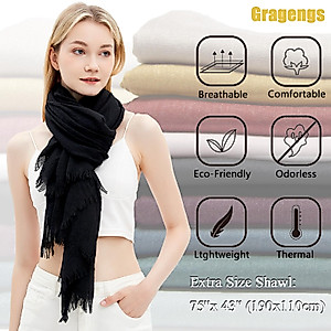 Women Summer Scarfs Cotton Lightweight Large Long Gauze Shawl Beach Wrap Plain 75”×43” Sky Blue