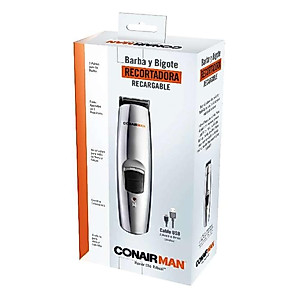 ConairMAN All-in-One Beard Trimmer for Men for Face, Nose and Ear Hair Trimmer, 12 piece Men's Grooming Kit, Cordless/Rechargeable