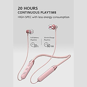 ELEVENSES Bluetooth Headphones v5.1 Magnetic Neckband Earbuds with Microphone Auto Pairing 20H Playtime HD Sound Stereo Bass Sweatproof