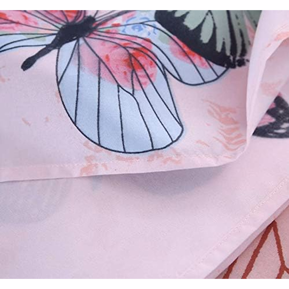 MAG 4PCS Full Size Butterfly Bedding Sheet Set, Home Microfiber Bed Sheet, with1 Top Flat & 1 Fitted Sheet with 2 Pillowcases, 14 Inches Deep, Full