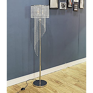 beaysyty Modern Style Crystals Floor Lamp Chrome Finish and Plentiful Crystals for Reading Corner Lamp for Office Cafe,Den,Living Room Bedroom - 3 Lights