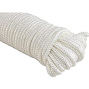 ATERET 1/4 inch by 80 Feet Nylon Rope I Multipurpose Flagline Rope, UV Resistant & Excellent Shock Absorption I Ideal Use for Camping, Clothesline & Marine (1-Pack)