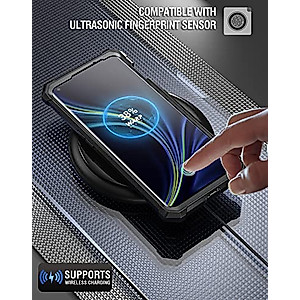 Poetic Guardian Case Designed for OnePlus 10 Pro 5G, Built-in Screen Protector Work with Fingerprint ID, Full Body Hybrid Shockproof Bumper Cover Case, Black/Clear