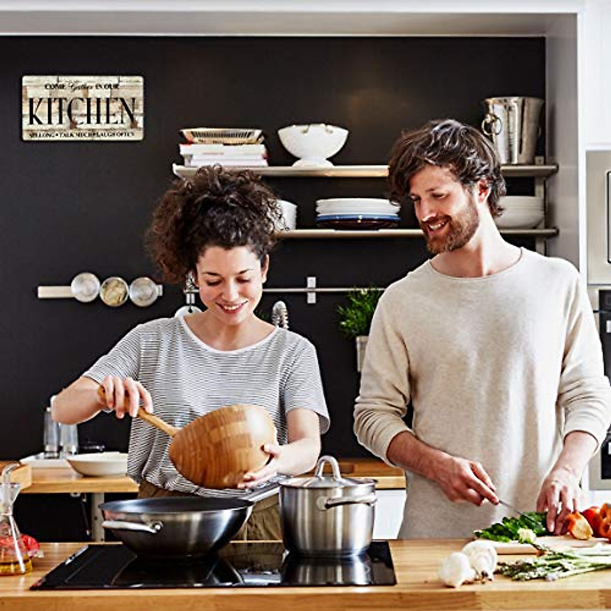 Kitchen Signs Farmhouse Kitchen Wall Decor Rustic Kitchen Wall Art-Come Gather in Our Kitchen-Kitchen Signs Wall Decor Size 16"x8"