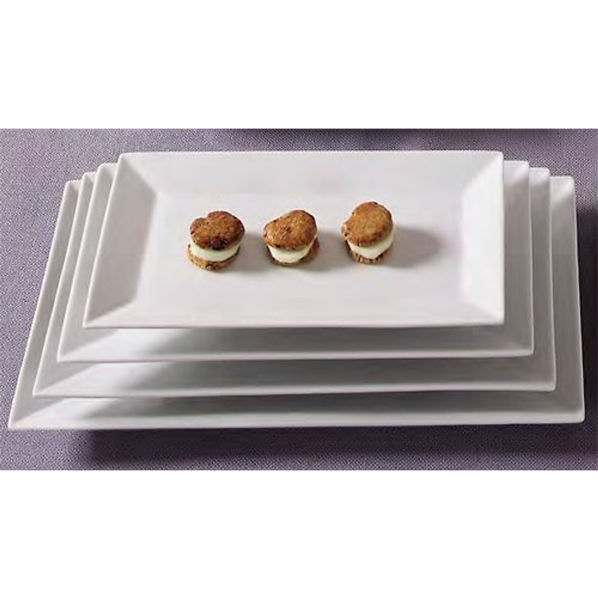 CAC China KSE-13 Kingsquare Porcelain Rectangular Platter, 11-1/2" x 6-1/4", Super White, Box of 12