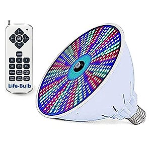 Life-Bulb Color Pool Light Bulb for in ground Pool | Lifetime Replacement Warranty | Replacement Bulb for Pentair, Hayward or Other Screw in Type Bulbs | 12V | 500W Equivalent