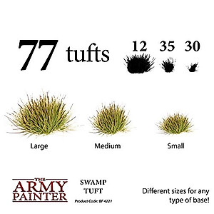 The Army Painter Tufts - Battlefield Tufts: Swamp Tuft, 77 Pcs, 3 Sizes -Terrain Model Kit for Miniature Bases & Model Grass Tufts -Diorama Supplies & Diorama Grass for Mini Basing & Gaming Scenery