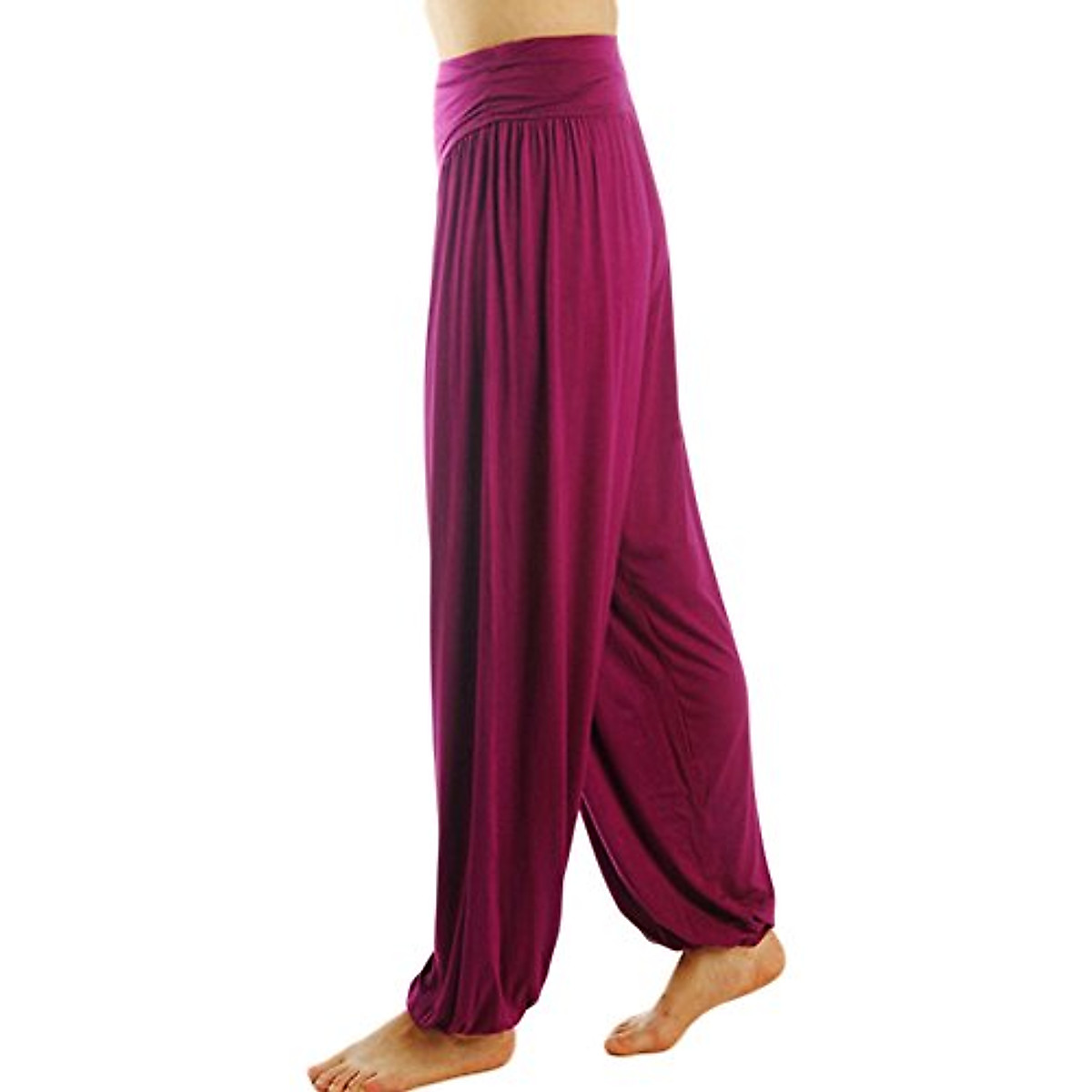 AvaCostume Womens Modal Cotton Soft Yoga Sports Dance Harem Pants, XL, Fuchsia