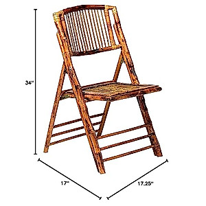 Commercial Seating Products Bamboo Folding Chairs, 4-Pack, Wood
