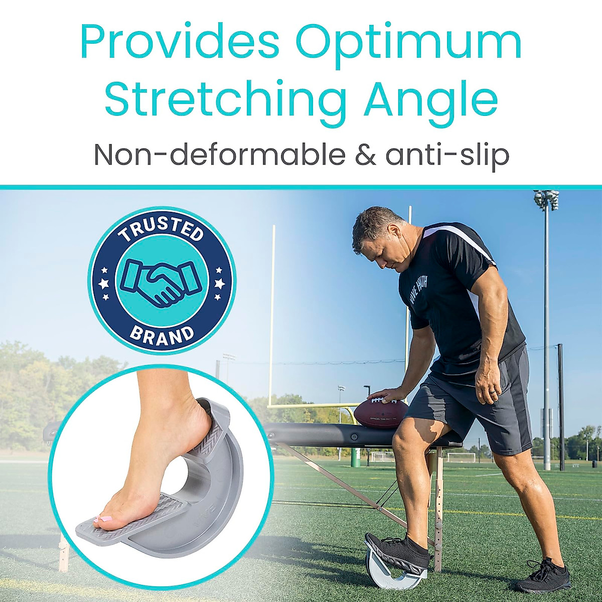 Vive Foot Rocker - Calf Stretcher for Achilles Tendinitis, Heel, Feet, Shin Splint, Plantar Fasciitis Pain Relief - Stretches Strained Leg Muscle - Ankle Wedge Stretch Improves Flexibility (Standard)