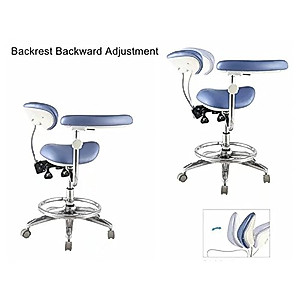 Deluxe Dental Saddle Chair Medical Stool Micro Fiber Leather High Density Height Adjust
