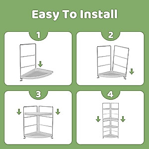 CreateitUself 2-Tier Corner Bathroom Countertop Organizer, Makeup Storage Shelf or Kitchen Spice Rack Vanity Bedroom Storage Tray (Premium)